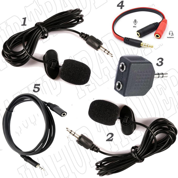 Dual/Double Clip-on Lapel Lavalier Collar Mic/Microphone 3.5mm ...