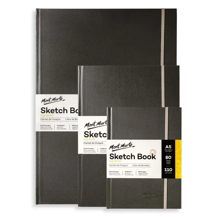 Mont Marte Sketchbook A3/A4/A5 - 80 Sheets - Hardback - 110gsm - High ...