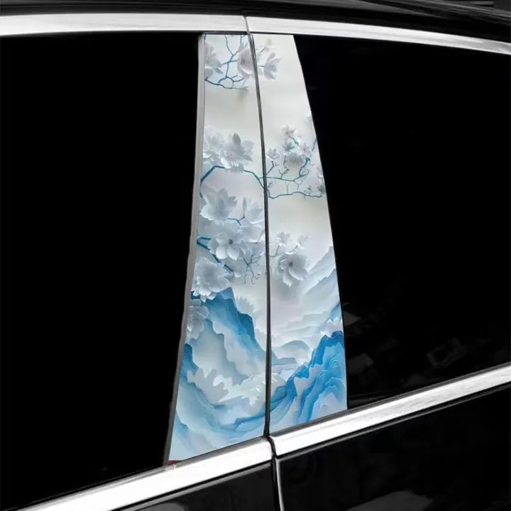 2pcs/1set Car B Pillar Sticker Decal Vinyl Car Decals Body Side ...