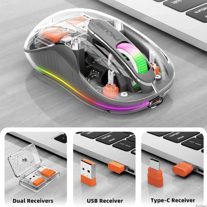 Compro "New Style Transparent Dual-Connector Mouse – Sleek Design, USB ...