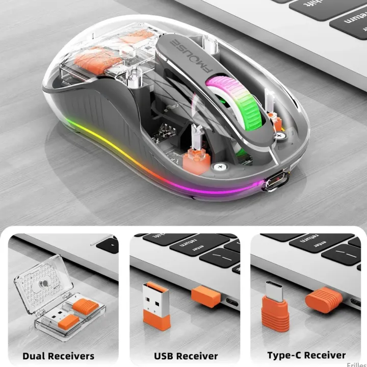 Compro "New Style Transparent Dual-Connector Mouse – Sleek Design, USB ...