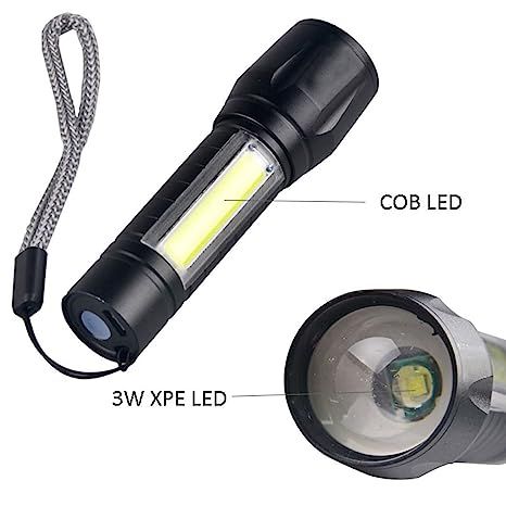 Torch Mini LED Torch Micro USB Charging with Cable and Case USB ...