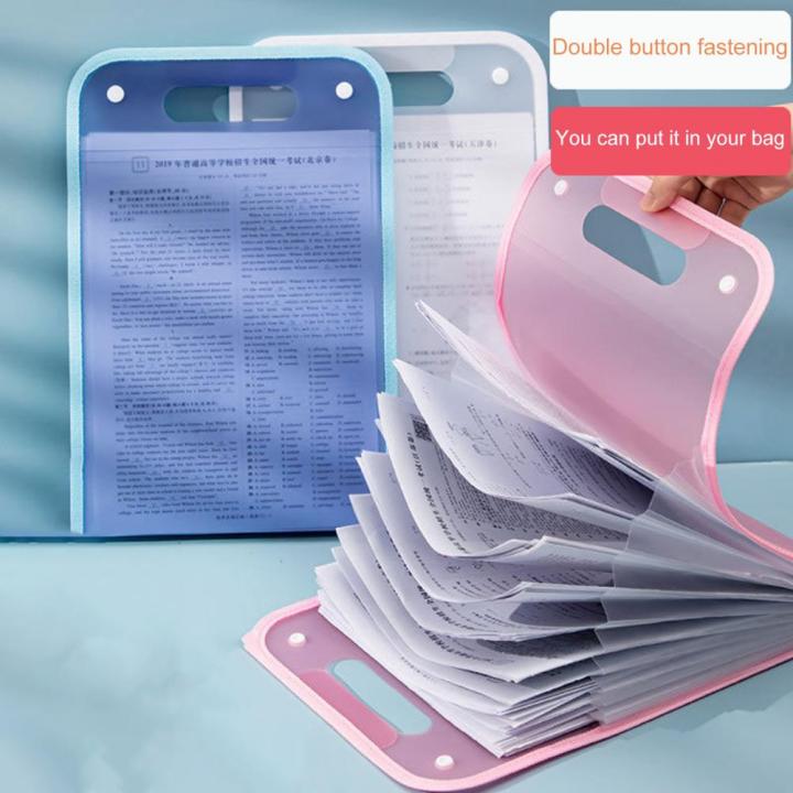 A4 File Folder Vertical 13 Pockets Snap Button Portable Examination ...