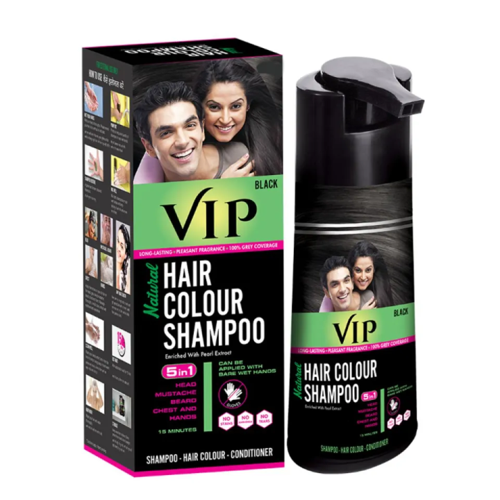 VIP Hair Colour Shampoo - 180ml Black Color | Daraz.pk