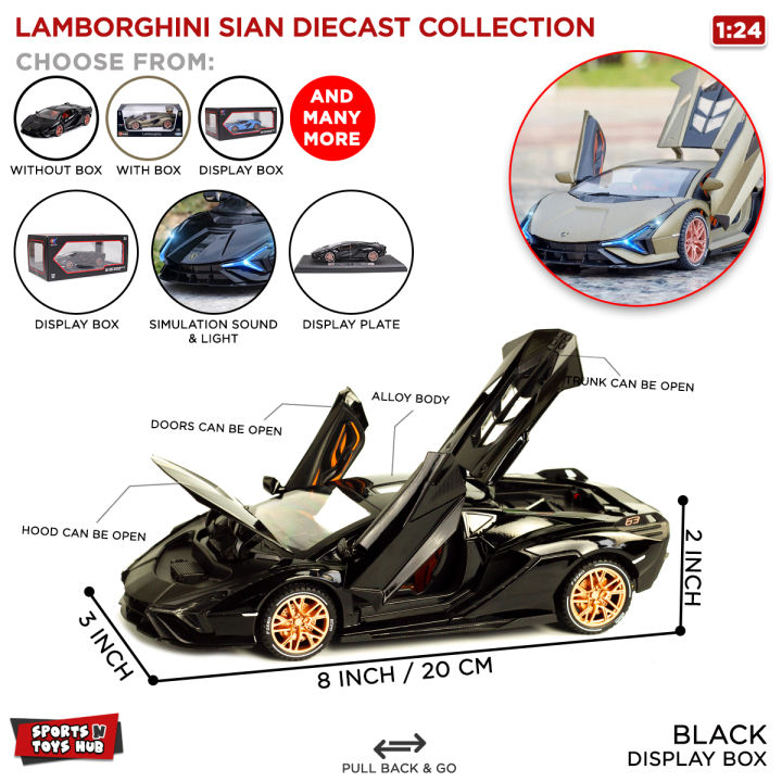 Lamborgini SIAN FKP 37 Die Cast Collection, Car Model Toy For Kids Pull Back High Simulation ...