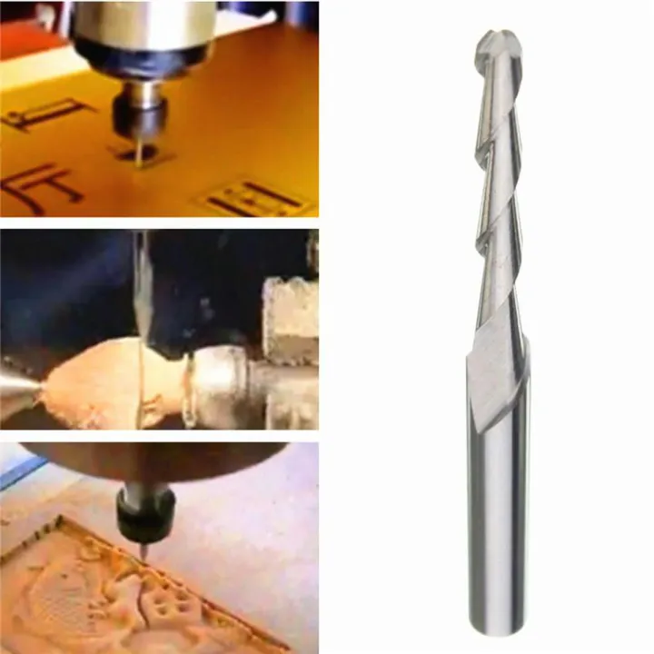 1PC Tools DIY Solid Carbide 2mm Dia Spiral 2 Flutes Ball Nose End Mill ...