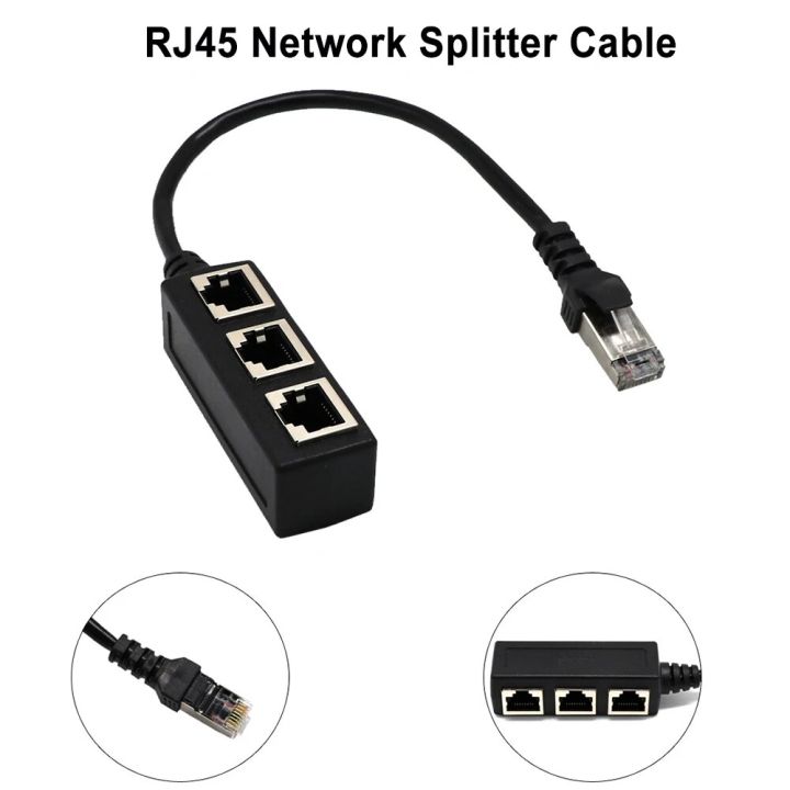 1 Pcs LAN Ethernet Splitter Ethernet RJ45 Splitter Cable 1 Male to 3 ...