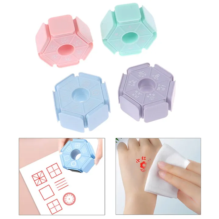 Kids Educational Six-Side Seal Clock Stamp Teaching Aids Toy Pinyin ...