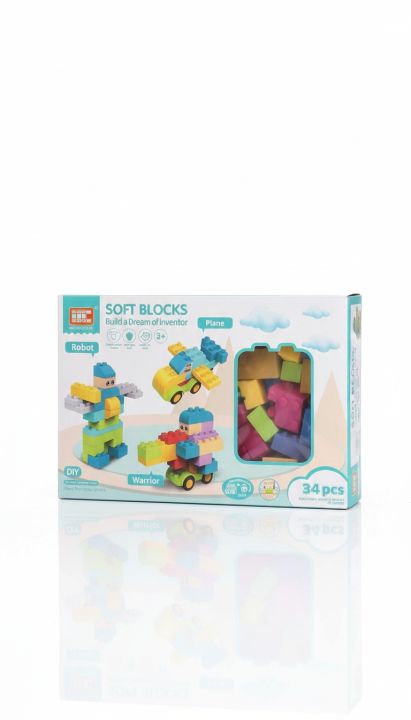 34-Piece Soft Building Blocks for Toddlers – DIY Educational ...