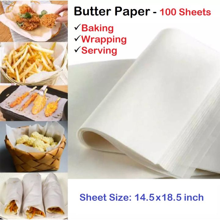 Butter paper - 100 sheets - 14.5x18.5 size for wrapping, baking ...