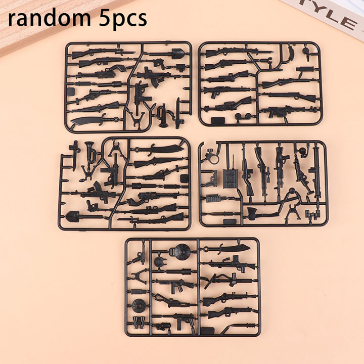 5Pieces Blocks Weapons Pack Parts Soldiers Building Blocks Figure Model ...