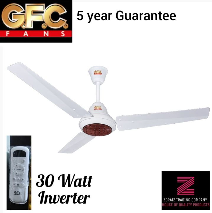 GFC Ceiling Fan AC 30 Watts RAVI PLUS Model 56'' Energy Saver Inverter Fan Energy Efficient ...