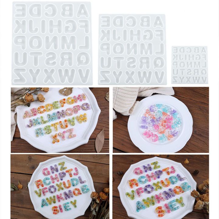 DIY Alphabet Crystal Epoxy Resin Mold Letter A To Z Mold Keychain ...
