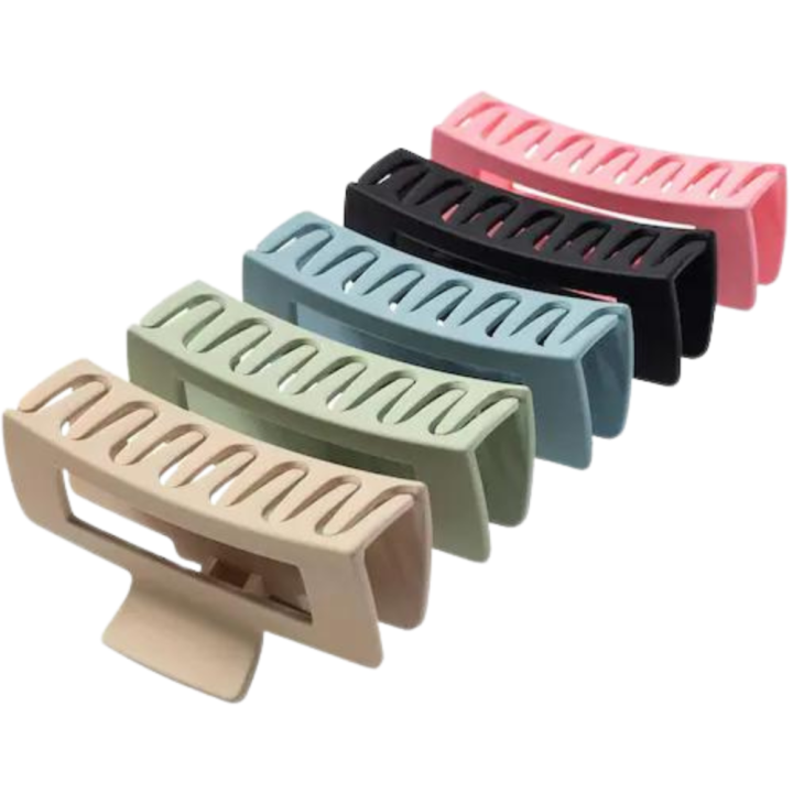 Multicolor Matte Hair Claw Clips For Girls, Women - Simple Elegant ...