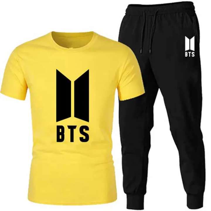 Vinyl Bts Printed Summer Tracksuit For Men (Tshirt and Trouser) | Daraz.pk