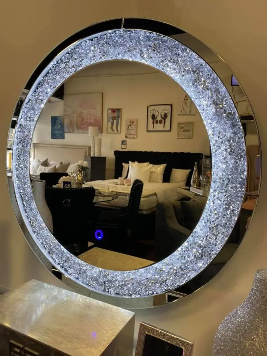 Smart Round Touch LED Mirror with Light Illuminated Wall Mounted ...