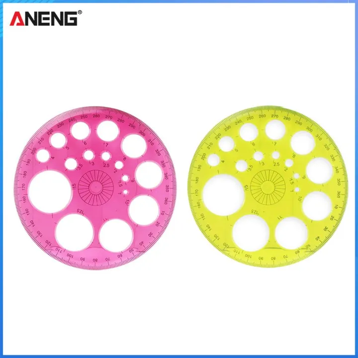 【BestGO】360 Degree Round Ruler Circle Office School Drafting Template ...
