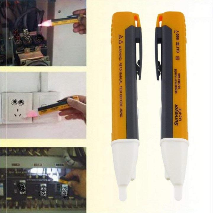 AC 90V-1000V Gauge LED Light Voltage Testing Detector JL-60C w 2 x 1.5V ...