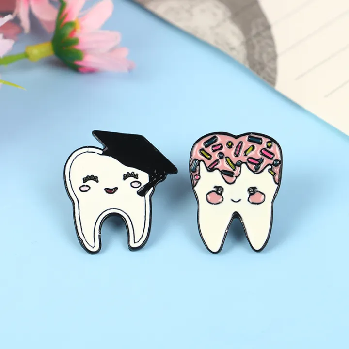 1PC Tooth Shape Medical Brooch Pin Nurse Lapel Classic Badge Pins ...