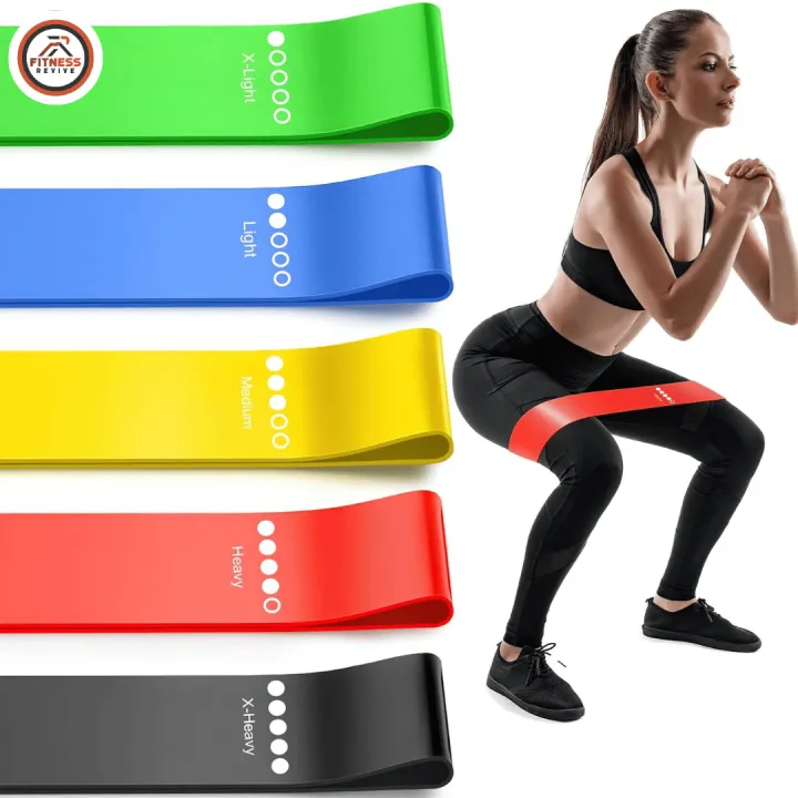 5-Level Mini Loop Resistance Bands Set – Multicolor Natural Latex ...