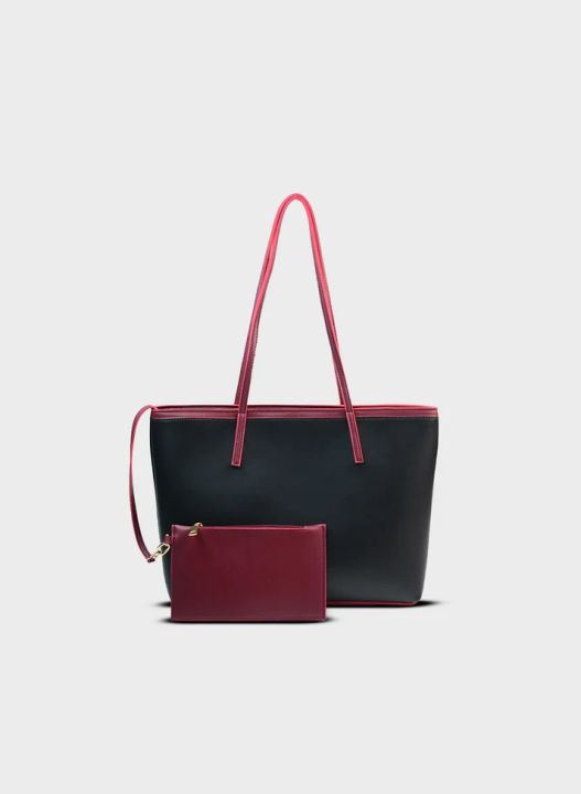 Fifty3fashion tote bag Black with Detachable Pouch | Daraz.pk