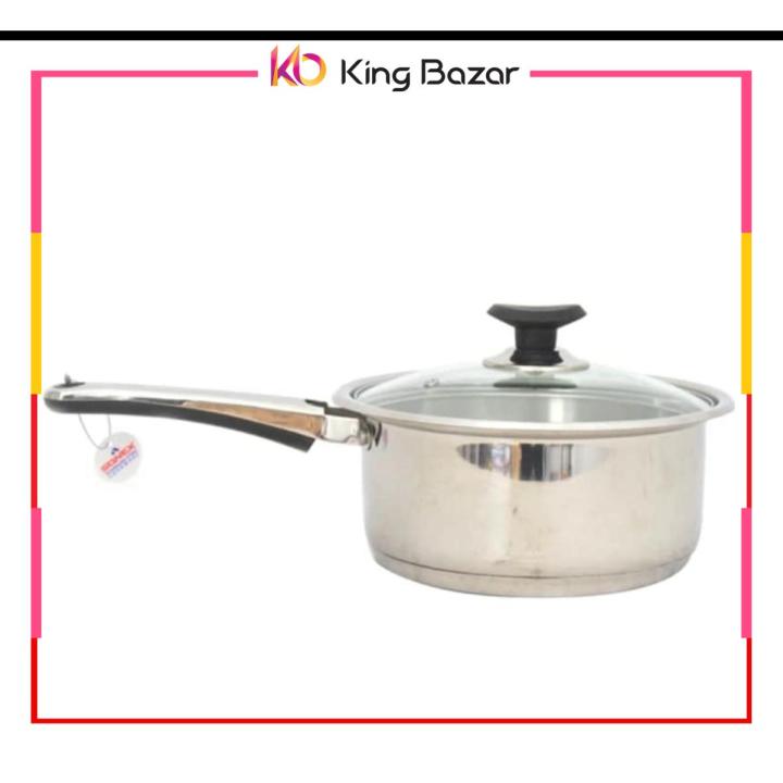 Sonex Mega Classic – Cooking Sauce Pan – Stainless Steel With Glass Lid ...