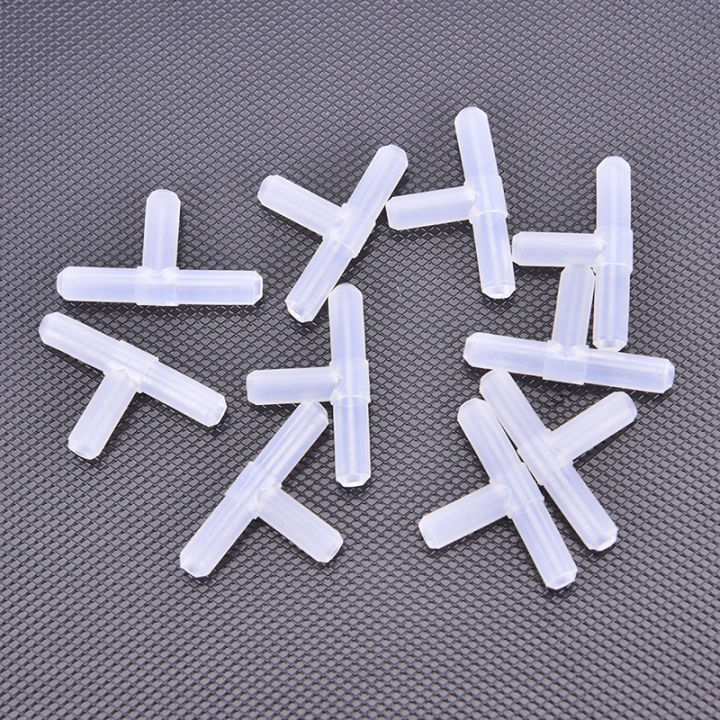 10PCS 4mm Plastic "T" 3-Way Fish Tank Aquarium Air Pump Line Tubing ...