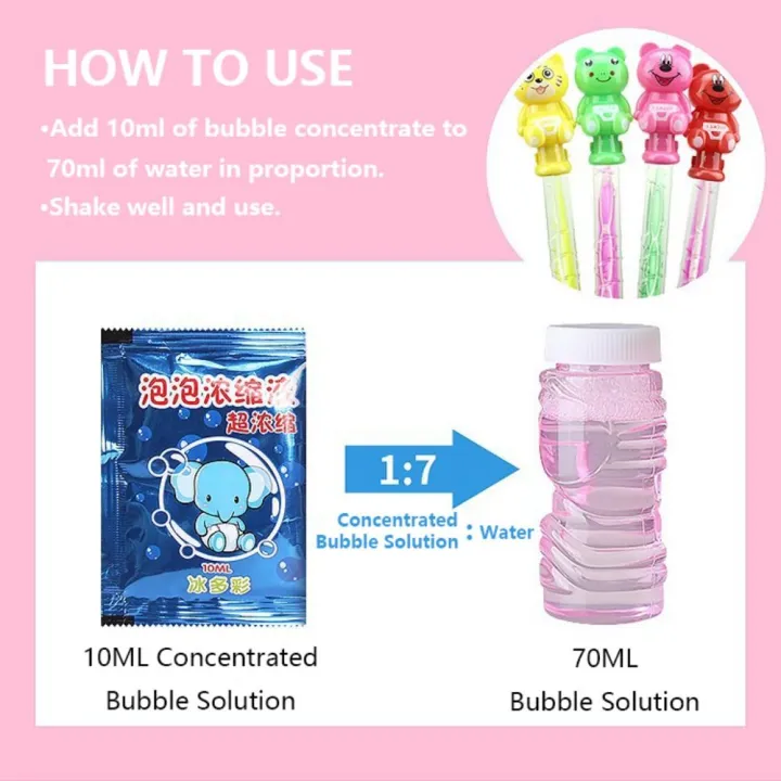 Easy Use Pouch 10ml Concentrated Bubble Solution Soap Safe Concentrated ...