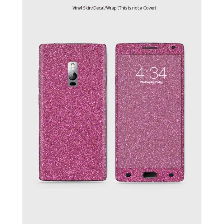 One Plus 2 Phone Skin Front Back And Sides Petal Pink Glitter Texture ...
