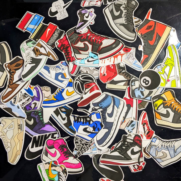 Aesthetic Shoes Sticker Pack of (10/30/50 Pack) - Multiple Sneakers ...