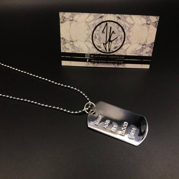 Dog Tag Name Age Locket For Men | Daraz.pk