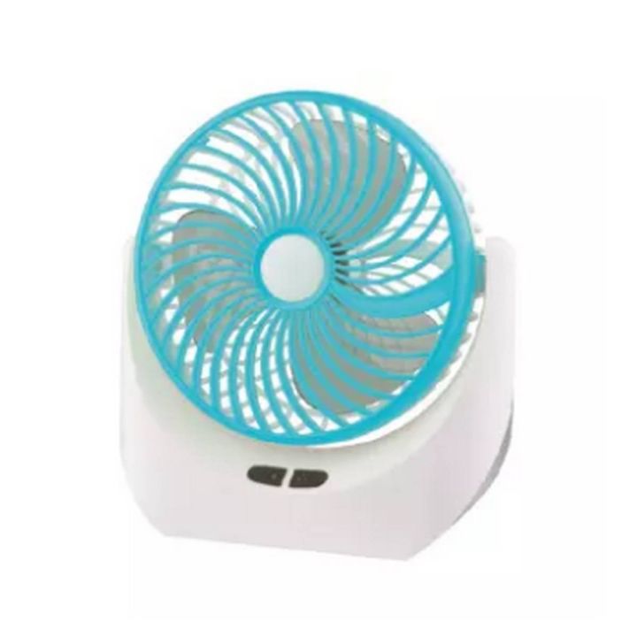 Lithium rechargeable mini table fan with LED light | Daraz.pk