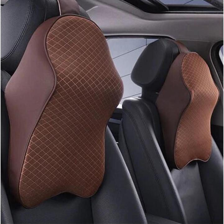 Car Seat Neck Pillow Back Cushion Neck Pain Relief Memory Foam PU ...