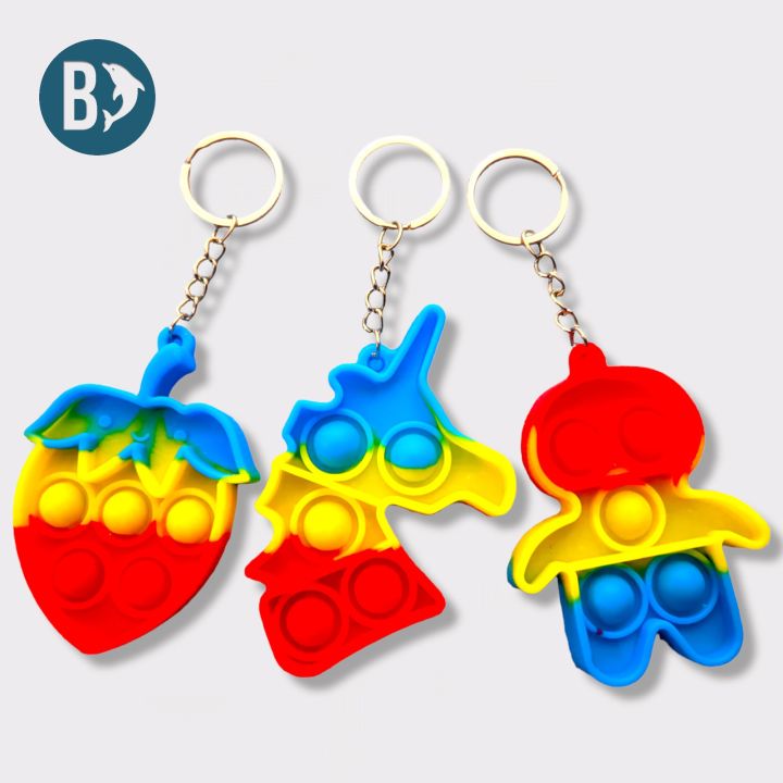 Popit Keychain - mini pop It fidget toy - High quality Silicon | Daraz.pk