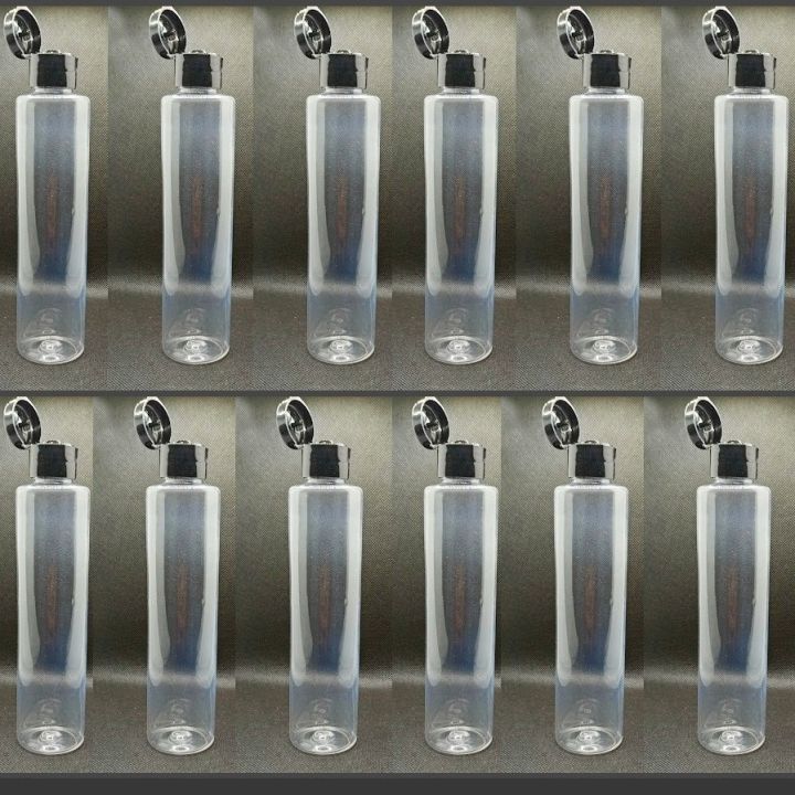 Pack of 12 Empty Plastic Push Bottle 200ml / Empty Bottles for Hair Oil / Lotion Bottles Empty ...