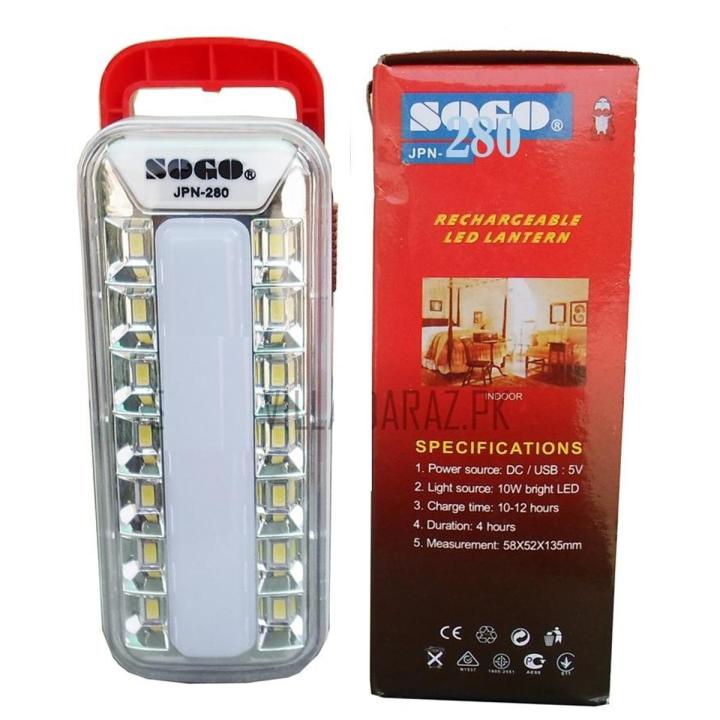 Original SOGO Rechargeable Emergency Light, Led Light,Torch JPN-280 ...