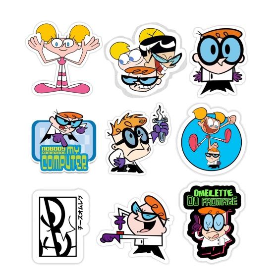 10 / 15 Pcs Dexter's Lab Sticker Pack – Cartoon Genius, Lab Experiments ...