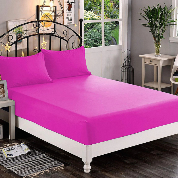 Jersey Fitted Sheet With Pillow Covers – 100% Cotton Stretchable Bed ...