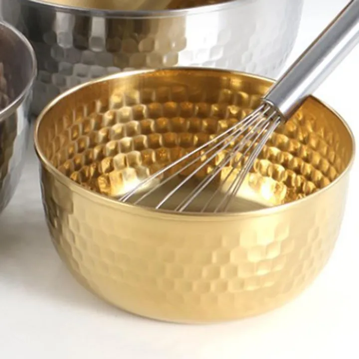Stainless Steel Hammered Mixing Bowl, Soup Bowl, Salad Bowl for Cooking ...