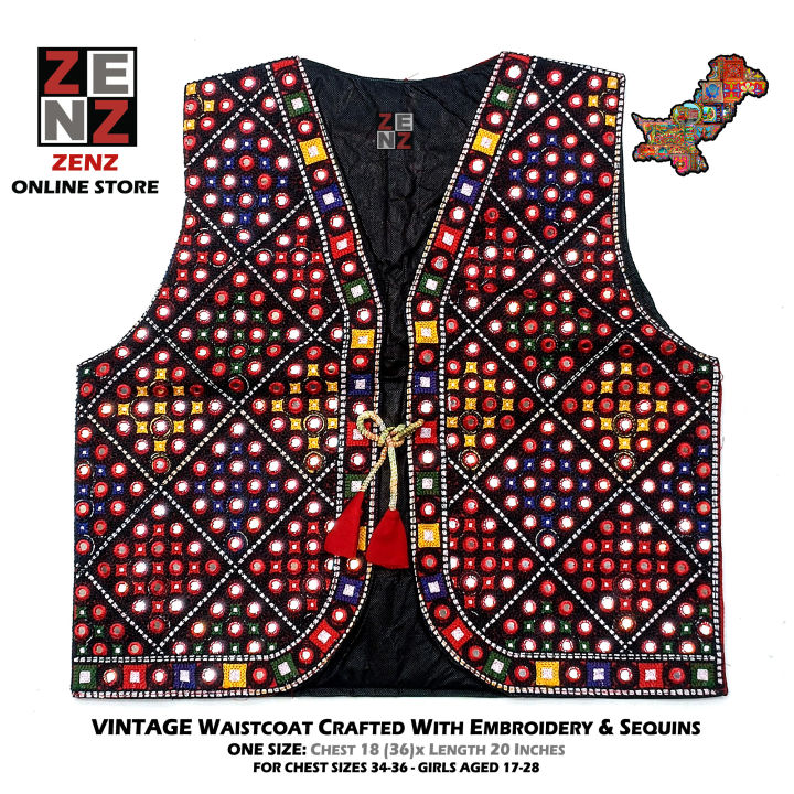 Pakistani Sindhi Traditional & Cultural Party Wear Waistcoat Koti for ...