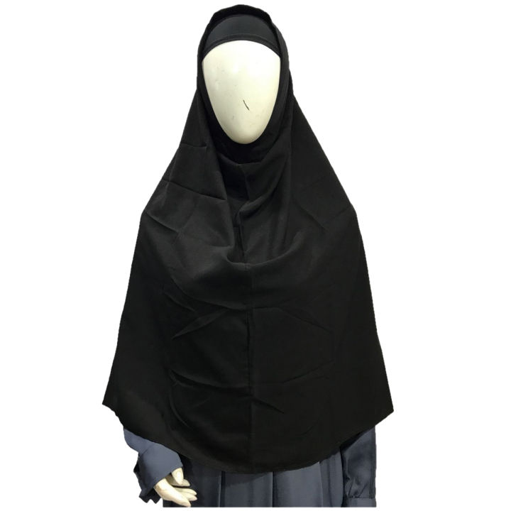 Black Makna Hijab Scarf Namaz Chadar – Wool Peach Fabric for Women ...