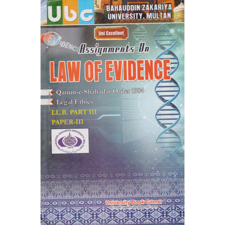 UBC Assignments on Law of Evidence Paper 3 Part 3 Complete Guide for ...