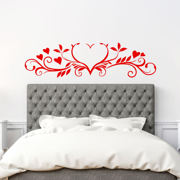 Wall sticker harmonious baroque hearts and flowers (12 x 40 Inches ...