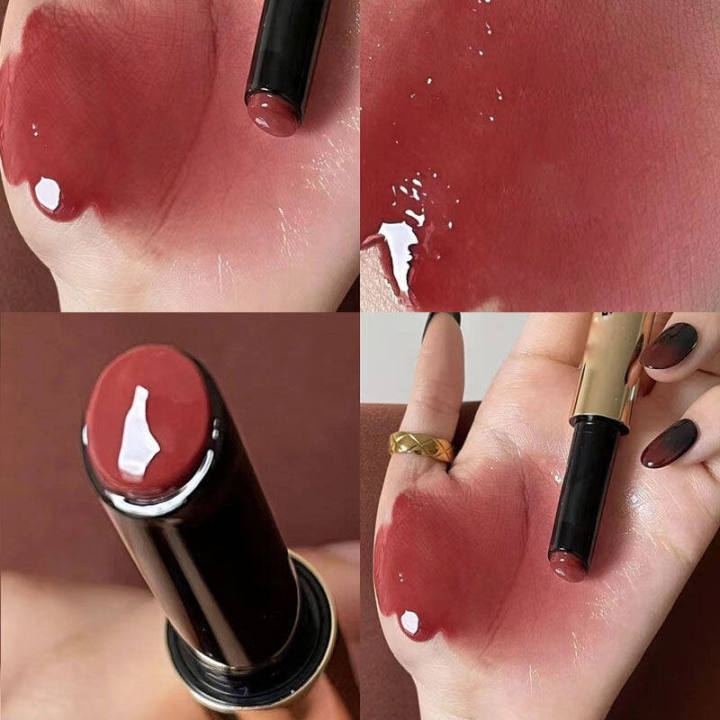 Long Lasting Makeup Crystal Lipstick Moisturizing Water Light Gold Tube ...