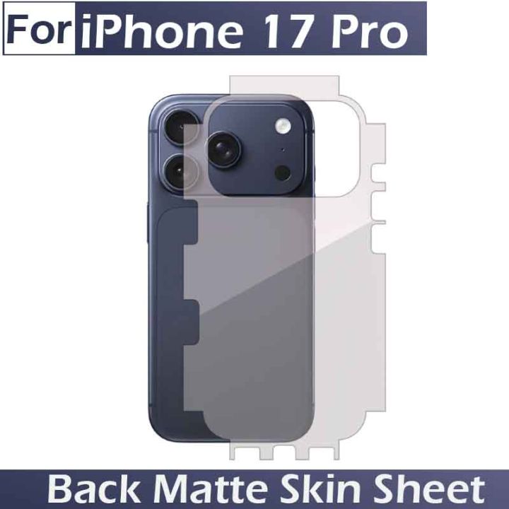 Apple iPhone 17 Pro Back Matte Protector Soft Skin Sheet Film ...