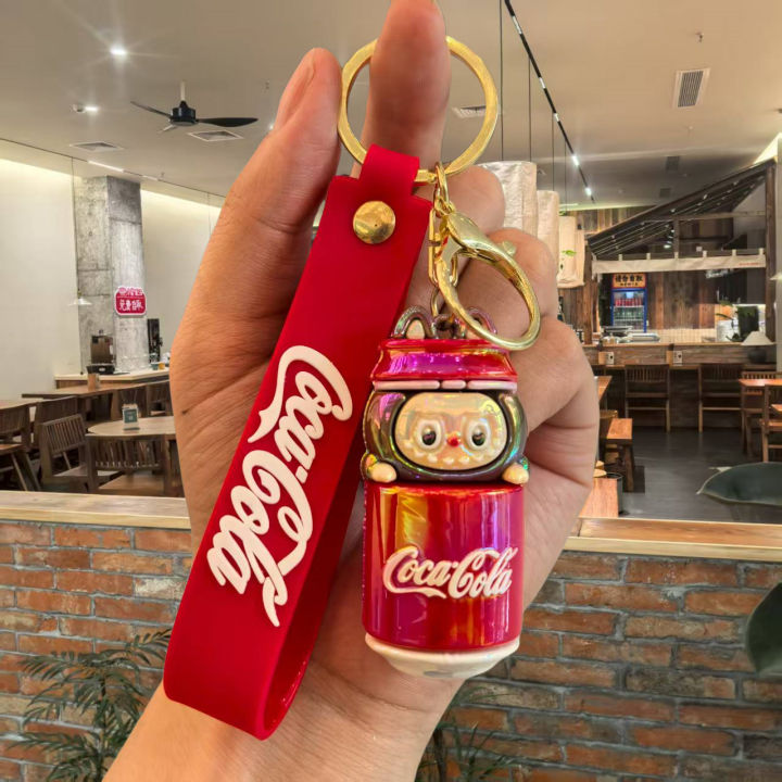 Hot-Selling Electroplated Labubu Keychain Coca-Cola Keychain Pop Mart ...