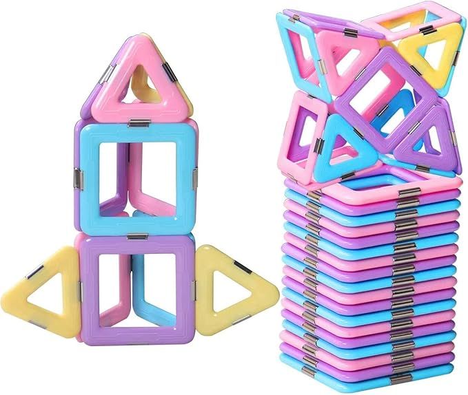 High Quality 40 Pcs Magnetic Building Block Magnet Building Tiles Clear ...