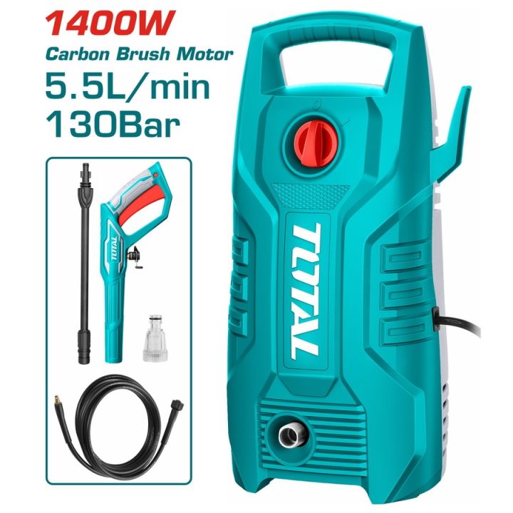 TOTAL Original High Pressure Washer 1400W – 130Bar – New Improvement Self-Sucking System Now ...