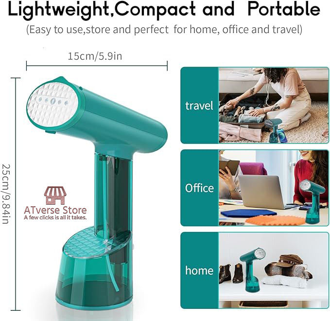 ATverse | Handheld Garment Steamer | 1000 Watts Strong Garment Steamer ...