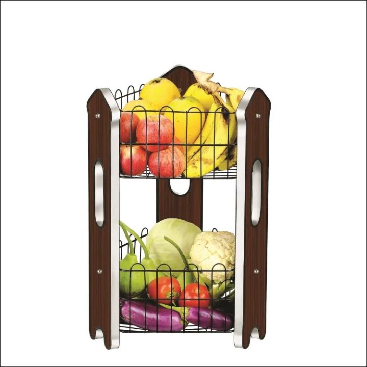 2 Tier 2 Layer fresh vegetable and fruit basket fruit rack stand for ...